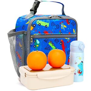 FlowFly Kids Lunch box Insulated Soft Bag Mini Cooler Back to School Thermal Meal Tote Kit for Girls, Boys, Car