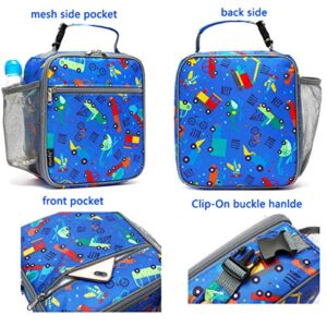 FlowFly Kids Lunch box Insulated Soft Bag Mini Cooler Back to School Thermal Meal Tote Kit for Girls, Boys, Car