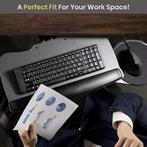 FERSGO Under Desk Keyboard Tray, 20" x 11" Tray, 23" Track, Dynamic Height Adjust, Undermount Sliding Computer Keyboard and Mouse Tray with Wrist Rest, Swivels 360°, Adjustable Height and ±15° tilt