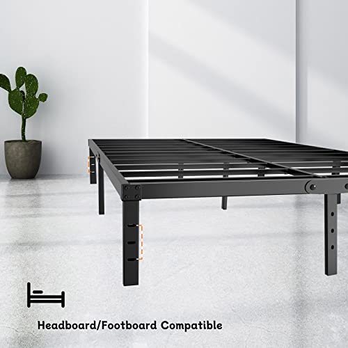 Homdock 14 Inch Metal Platform Bed Frame/Sturdy Strong Steel Structure 3000 lbs Heavy Duty/Noise Free/None Slip Mattress Foundation/No Box Spring Needed/Black Finish, California King