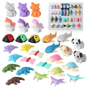 mr. pen- animal erasers, desk pets for kids classroom, 30 pack, animal eraser desk pet, classroom prizes for students, rewards for students, teacher rewards for students