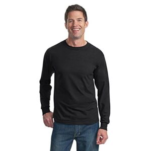 fruit of the loom adult 5 oz. long-sleeve t-shirt, black, xl