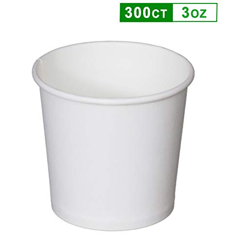 CantaGreen 3 OZ Heavyduty Cups,300 Count White Paper Bath Cup