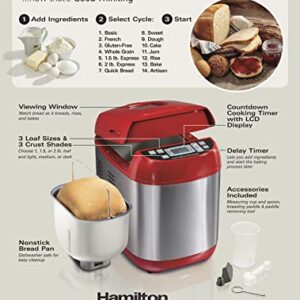 Hamilton Beach Artisan Dough & Bread Maker Home Good - Red