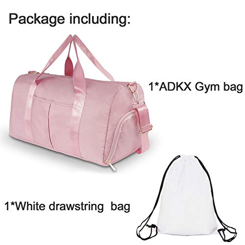 ICEIVY Gym Duffle Bag Dry Wet Separated Gym Bag Sport Duffle Bag Training Handbag Yoga bag with Extra Drawstring Backpack (pink) Large