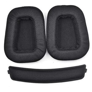 g933 g935 ear pads - defean replacement ear cushion earpads and headband compatible with logitech g933 g935 g633 / g 933 g 935 g 633 artemis headphones (fabric ear pads +headband)