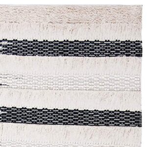 SAFAVIEH Natura Collection Accent Rug - 4' x 6', Ivory & Black, Handmade Cotton, Ideal for High Traffic Areas in Entryway, Living Room, Bedroom (NAT655A)