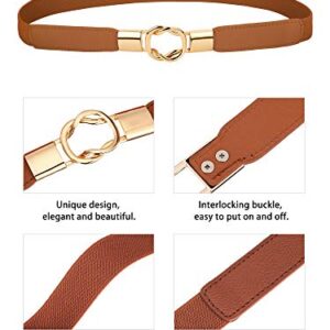 3 Pieces Women Skinny Waist Belt Elastic Thin Belt Waist Cinch Belt for Women Girls Accessories (Medium)