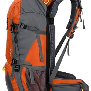 Esup Hiking Backpack, 50L Multipurpose Camping Backpack with rain cover 45l+5l (Orange)