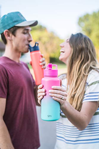 Simple Modern Insulated Straw Lid - Fits All Summit and Hydro Flask Wide Mouth Water Bottle Sizes - Insulated Splash Proof Cap for 10, 12, 14, 16, 18, 20, 22, 24, 32, 40, 64 & 84 oz - Midnight Black