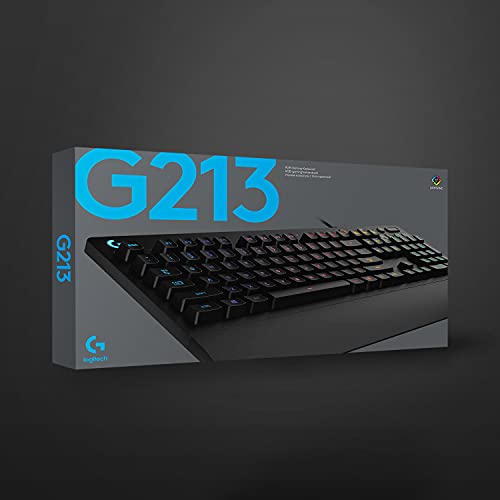 Logitech G213 Prodigy Gaming Keyboard, LIGHTSYNC RGB Backlit Keys, Spill-Resistant, Customizable Keys, Dedicated Multi-Media Keys – Black