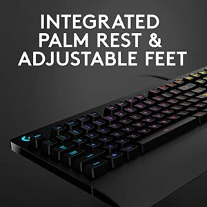 Logitech G213 Prodigy Gaming Keyboard, LIGHTSYNC RGB Backlit Keys, Spill-Resistant, Customizable Keys, Dedicated Multi-Media Keys – Black