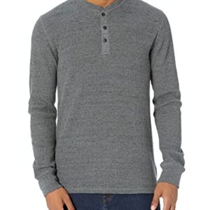 Amazon Essentials Men's Regular-Fit Long-Sleeve Waffle Henley Shirt, Charcoal, X-Large