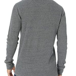 Amazon Essentials Men's Regular-Fit Long-Sleeve Waffle Henley Shirt, Charcoal, X-Large