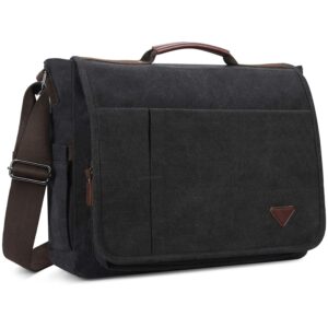 laptop bag 17 inch, mens messenger bag computer bag travel casual business canvas shoulder bagmessenger bag for men crossbody satchel bags for school laptop messenger bag