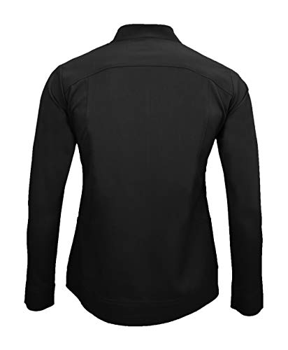 Natural Uniforms Women's Ultra Soft Stretch Zip Up Scrub Jacket (Black, 2X-Large)