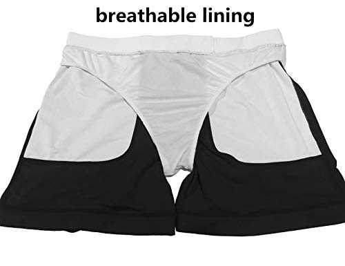 MAGNIVIT Men's Swimming Trunks Sport Brief Swim Underwear with Pocket Black