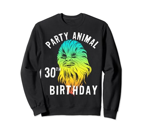 Star Wars Chewie Party Animal 30th Birthday Color Portrait Sweatshirt