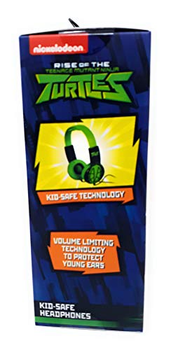 Teenage Mutant Ninja Turtles Kids Safe Over The Ear Headphones HP2-03265| Kids Headphones, Volume Limiter for Developing Ears, 3.5MM Stereo Jack, Recommended for Ages 3-9, by Sakar