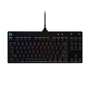 logitech g pro mechanical gaming keyboard, ultra portable tenkeyless design, detachable micro usb cable, 16.8 million color lightsync rgb backlit keys