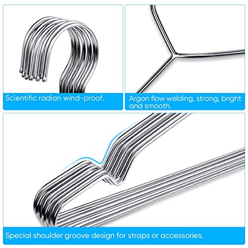 Fayleeko Wire Hangers 10 Pack Coat Hangers Strong Heavy Duty Stainless Steel Metal Hangers 16.5 Inch Ultra Thin Space Saving Clothes Hangers