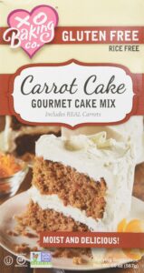 xo baking gourmet carrot cake mix - flavorful gluten-free carrot cake - two layers (20oz)