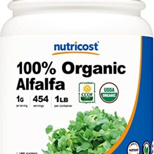 Nutricost Organic Alfalfa Powder 1LB - USDA Certified 100% Organic, Vegetarian, Non-GMO, Gluten Free