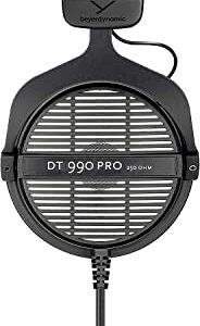 beyerdynamic DT 990 Pro 250 Ohm Open-Back Studio Mixing Headphones Bundle -Includes- Soft Case, Headphone Splitter, and More