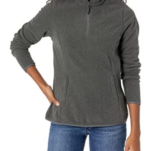 Amazon Essentials Women's Classic-Fit Long-Sleeve Quarter-Zip Polar Fleece Pullover Jacket (Available in Plus Size), Charcoal Heather, Medium