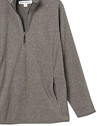 Amazon Essentials Women's Classic-Fit Long-Sleeve Quarter-Zip Polar Fleece Pullover Jacket (Available in Plus Size), Charcoal Heather, Medium