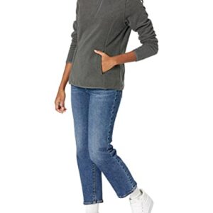 Amazon Essentials Women's Classic-Fit Long-Sleeve Quarter-Zip Polar Fleece Pullover Jacket (Available in Plus Size), Charcoal Heather, Medium