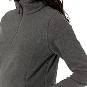 Amazon Essentials Women's Classic-Fit Long-Sleeve Quarter-Zip Polar Fleece Pullover Jacket (Available in Plus Size), Charcoal Heather, Medium