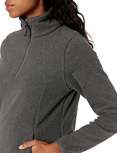 Amazon Essentials Women's Classic-Fit Long-Sleeve Quarter-Zip Polar Fleece Pullover Jacket (Available in Plus Size), Charcoal Heather, Medium