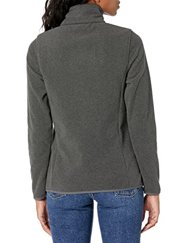 Amazon Essentials Women's Classic-Fit Long-Sleeve Quarter-Zip Polar Fleece Pullover Jacket (Available in Plus Size), Charcoal Heather, Medium