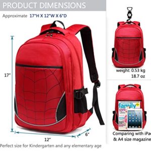 BLUEFAIRY Kids Backpack for Boys Elementary School Bags Durable Kindergarten Bookbags (Red) One_Size