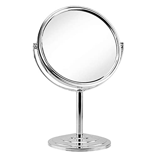 Schliersee Magnifying Vanity Table Mirror Double Sided 7 Inch Swivel 3X Magnification Makeup Standing Mirror