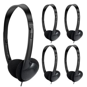 yfsfqs kids headphones bulk 30 pack for school students children teen boys girls, wholesale disposable headphones for classroom earphones (black)