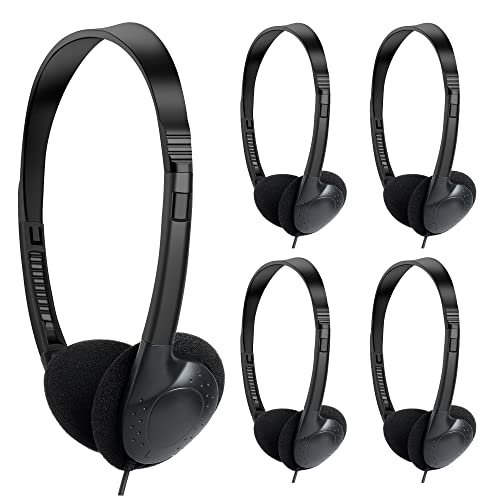 YFSFQS Kids Headphones Bulk 30 Pack for School Students Children Teen Boys Girls, Wholesale Disposable Headphones for Classroom Earphones (Black)