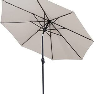 Tempera 9' Outdoor Market Patio Table Umbrella with Push Button Tilt and Crank,Large Sun Umbrella with Sturdy Pole&Fade resistant canopy,Easy to set,Beige