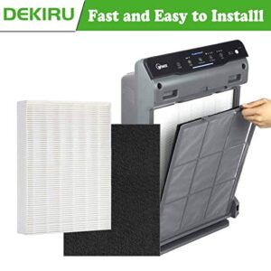 DEKIRU Compatible with Winix Air Purifier Filter 2 True HEPA Filters Plus 10 Carbon Filters Replacement A 115115 for Winix PlasmaWave Air Cleaner Purifier Filter 5300 5500 6300 5300-2 6300-2 P300 C535