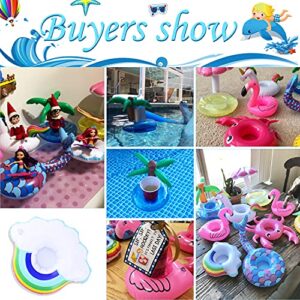 Inflatable Drink Floats, Blovec 8 Pack Inflatable Drink Holders Cup Coasters Swimming Drink Holder with Air Pump for Summer Pool Party