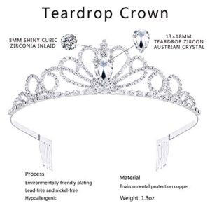 2 Pack Tiara Crown Jewelry Gift for Women Girls,Headband Headpiece Silver Crystal Rhinestone Diadem Princess Birthday Yallff Crown with Comb,Bridal Wedding Party Bridesmaid Prom Pageant Gift.