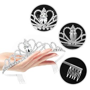 2 Pack Tiara Crown Jewelry Gift for Women Girls,Headband Headpiece Silver Crystal Rhinestone Diadem Princess Birthday Yallff Crown with Comb,Bridal Wedding Party Bridesmaid Prom Pageant Gift.