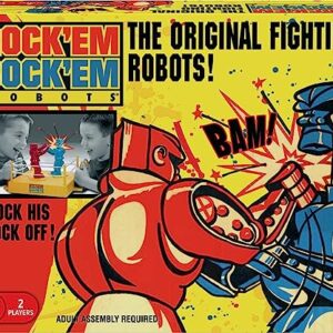 Mattel Games Rock 'Em Sock 'Em Robots Kids Game, Fighting Robots with Red Rocker & Blue Bomber, Knock His Block Off (Amazon Exclusive)