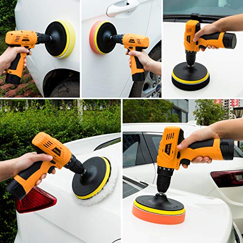 6 Inch Buffing and Polishing Pad Kit 11 PCS with Drill Adapter