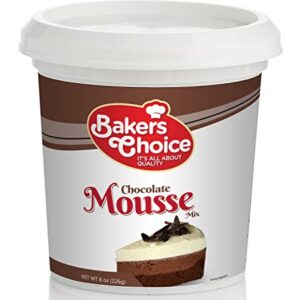 Chocolate Mousse Mix Powder - For Mousse Cups, Chocolate Mousse Cake, Ice Cream, Milkshakes, Desserts, Fruit Shakes and Truffles - Dairy Free, Kosher - 8 oz. - By Baker’s Choice