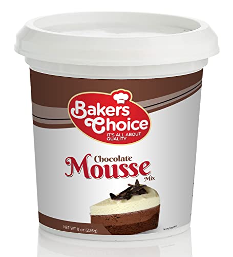 Chocolate Mousse Mix Powder - For Mousse Cups, Chocolate Mousse Cake, Ice Cream, Milkshakes, Desserts, Fruit Shakes and Truffles - Dairy Free, Kosher - 8 oz. - By Baker’s Choice