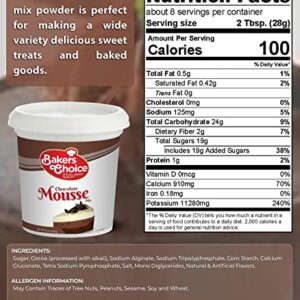 Chocolate Mousse Mix Powder - For Mousse Cups, Chocolate Mousse Cake, Ice Cream, Milkshakes, Desserts, Fruit Shakes and Truffles - Dairy Free, Kosher - 8 oz. - By Baker’s Choice