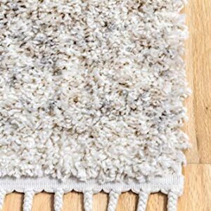 nuLOOM Brooke Shag Tasseled Area Rug, 4x6, Ivory