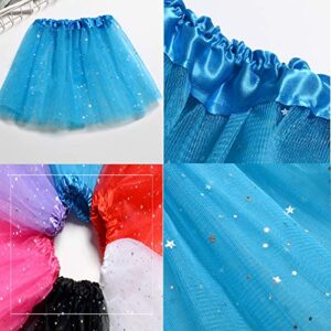 10Pcs Girls Princess Dress up Accessories Tutu Skirt Princess Tiara Crown Set Princess Party Decorations Gifts Party Favors Costume for Girls